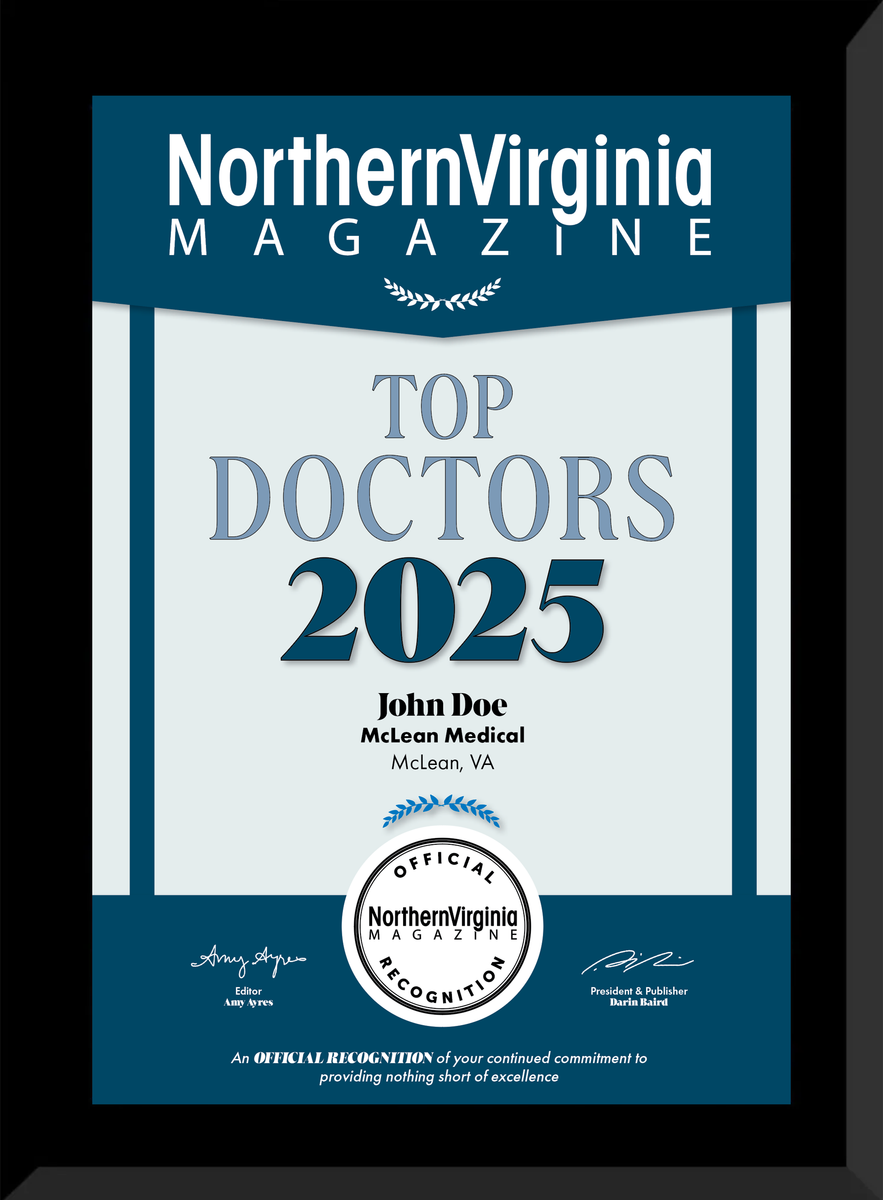 2025 Top Doctors Plaque *NEW DESIGN* – Northern Virginia Magazine
